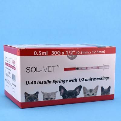 SOL-M/Sol-Vet U-40 Insulin Syringes - 1/2 Unit Markings | VetRxDirect