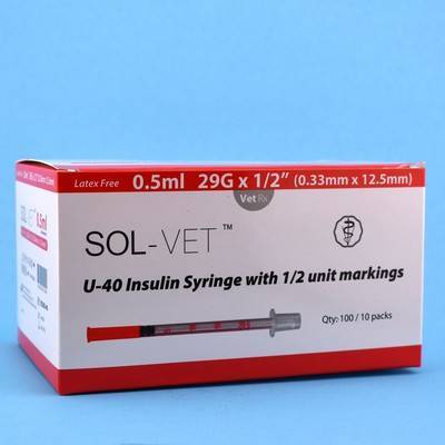SOL-M/Sol-Vet U-40 Insulin Syringes - 1/2 Unit Markings | VetRxDirect