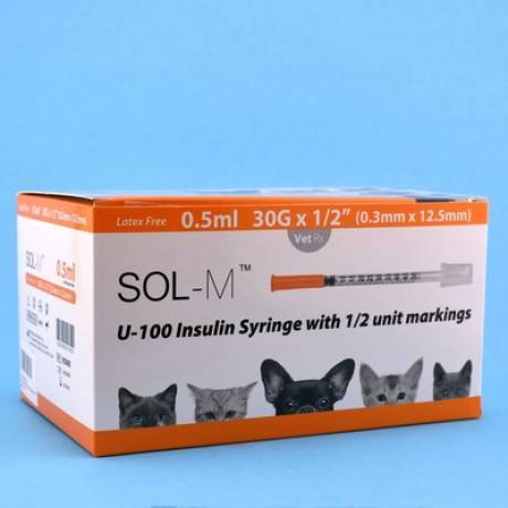SOL-M/SOL-Vet U-100 Insulin Syringes for Dogs and Cats | VetRxDirect ...