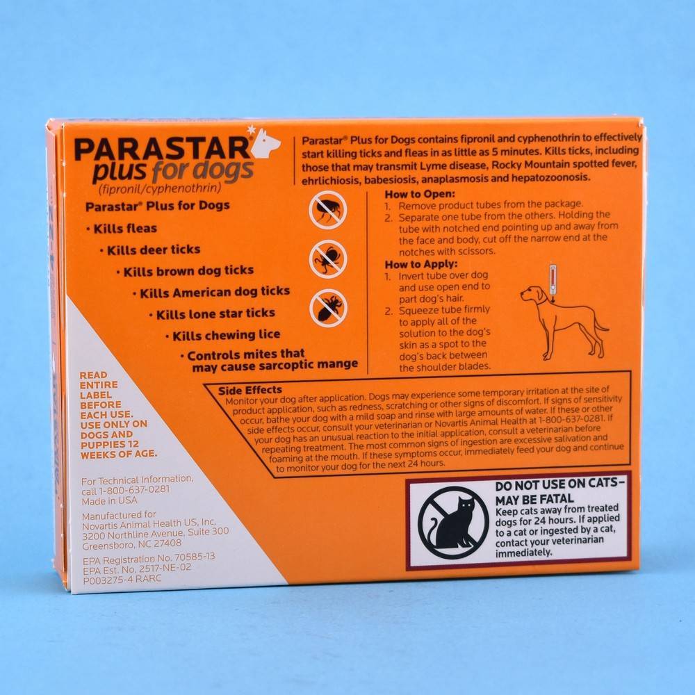 Parastar Plus for Dogs - Fipronil/Cyphenothrin | VetRxDirect | 4-22 lbs ...