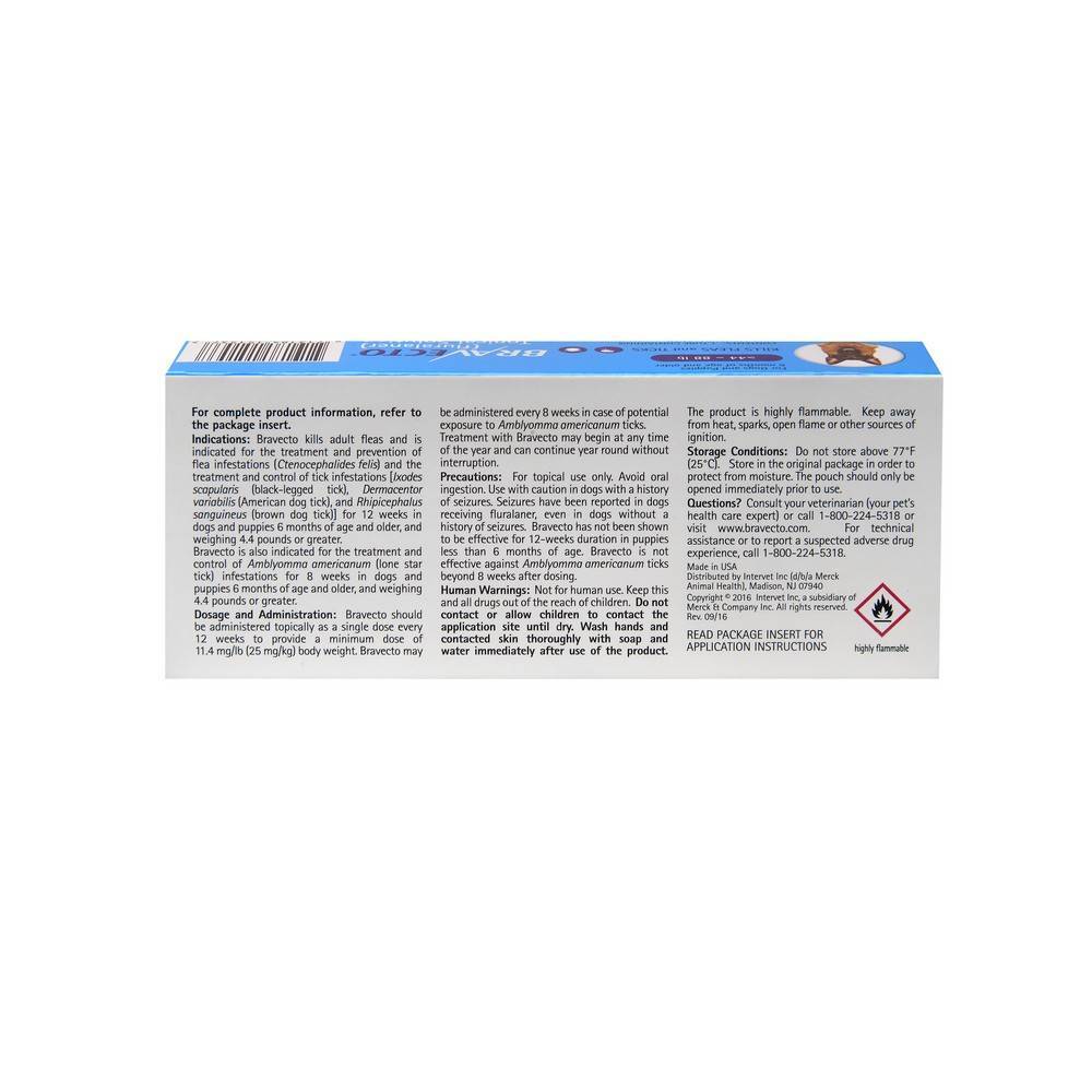 Bravecto SpotOn for Dogs - Fluralaner Topical Solution for Dogs ...