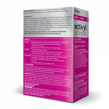 Activyl for Cats - Topical Flea Treatment | VetRxDirect | S, 2-9lbs, 6 ...