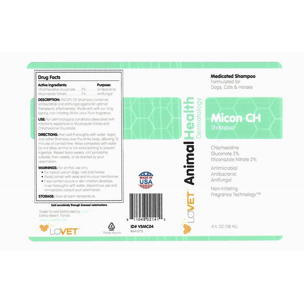 Micon CH Shampoo for Dogs and Cats - Chlorhexidine + Miconazole ...