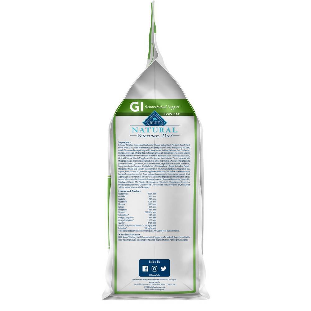 GI Gastrointestinal Support Low Fat for Dogs - Natural Veterinary Diet ...