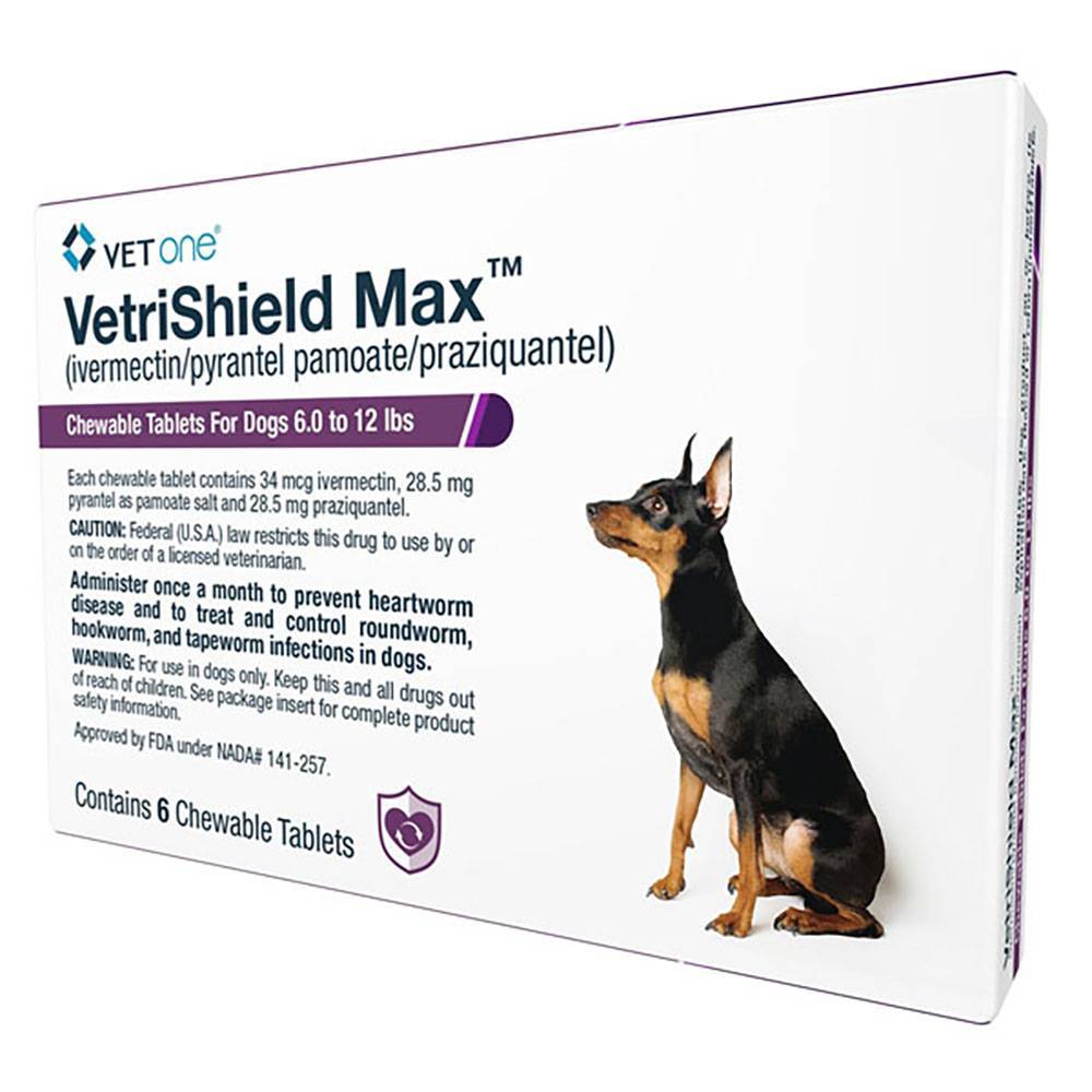 VetriShield Max for Dogs - Heartworm and Intestinal Parasite Tablets ...