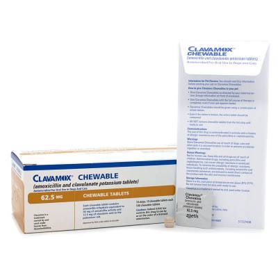 Clavamox Chewable Tablets for Dogs - Amoxicillin/Clavulanate ...