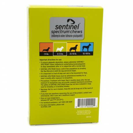 Sentinel Spectrum - Heartworm+ Chews | VetRxDirect Pharmacy | 8.1-25 ...