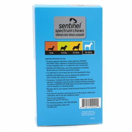 Sentinel Spectrum - Heartworm+ Chews | VetRxDirect Pharmacy | 50.1-100 ...