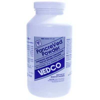 PancreVed: Pancreatic Enzyme Powder and Tablets by Vedco | 425mg ...